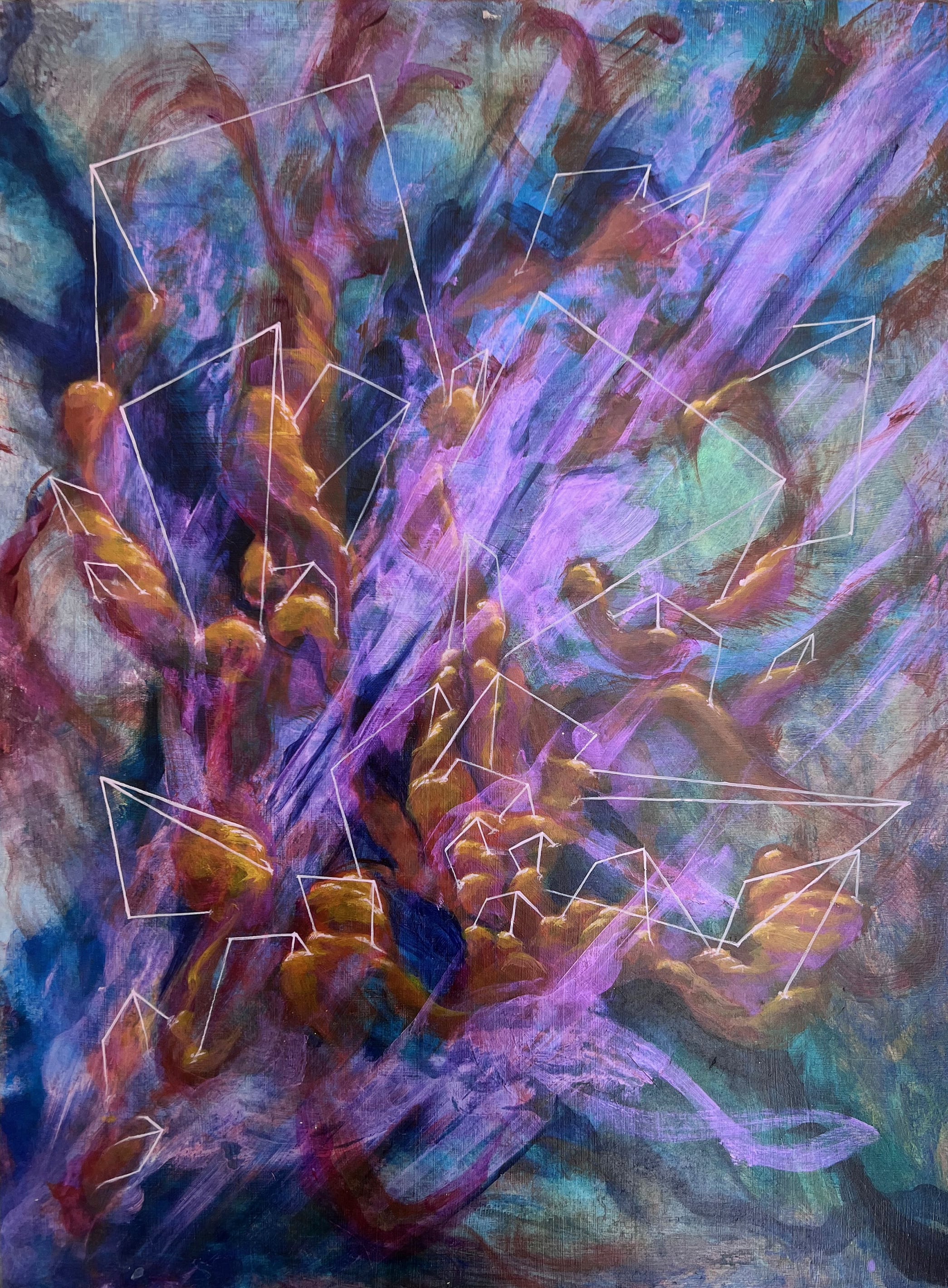 Ron Robles | Abstract Purple Fire Contemporary Painting | Voss Gallery